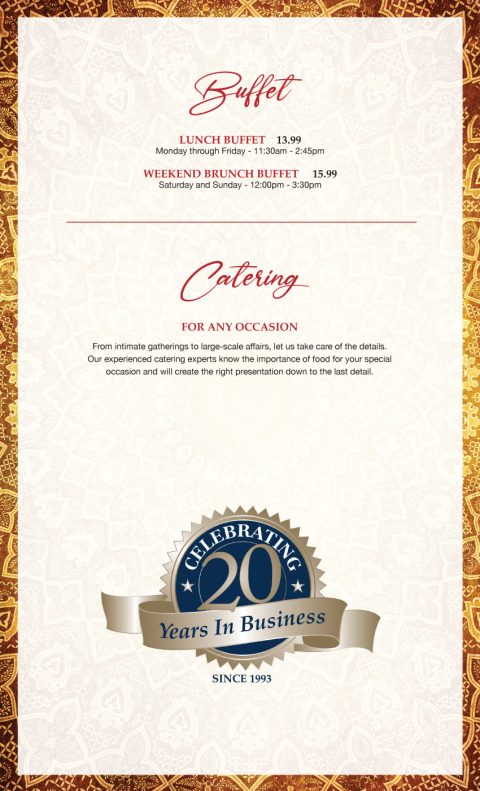 Menu | Shalimar Restaurant